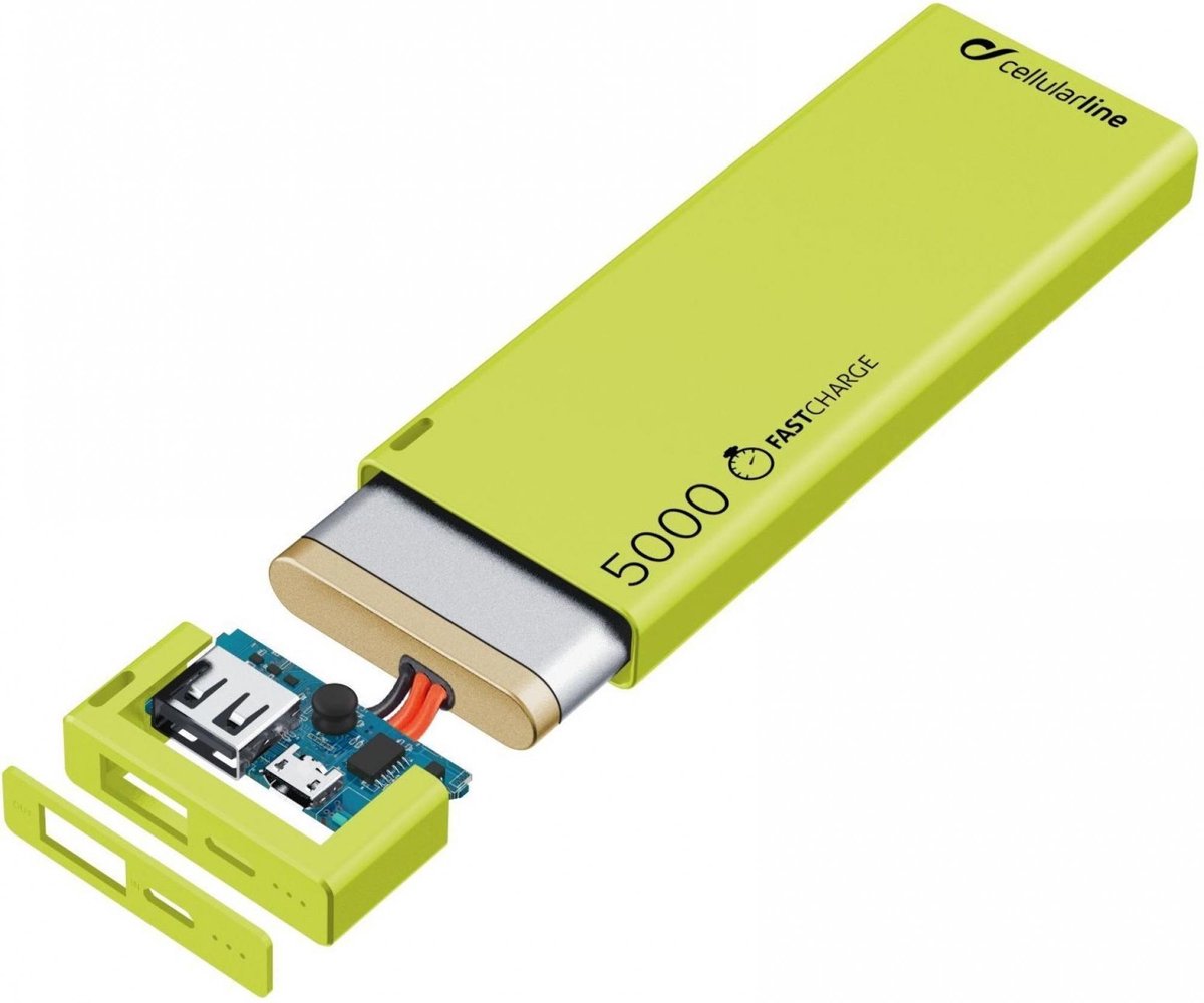 Cellularline FreePower Slim 5000 powerbank Groen Lithium-Polymeer (LiPo ...