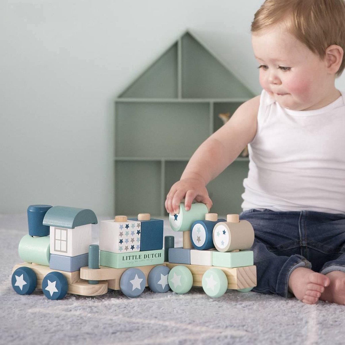 Little Dutch Houten Trein Met Blokken | bol.com