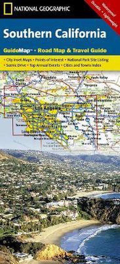 National Geographic State Guide Map Southern California, National ...