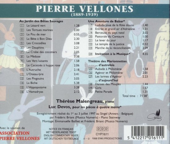 Luc Devos - Pieces Enfantines Pour Piano (CD), Vellones | Muziek | bol