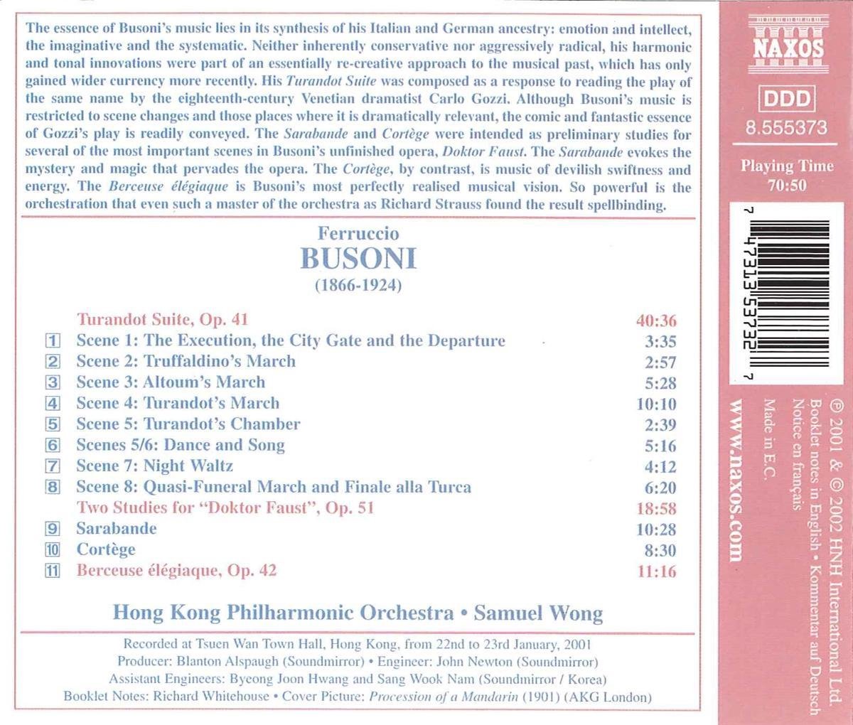 Hong Kong Philharmonic Orchestra, Samuel Wong - Busoni: Turandot Suite ...