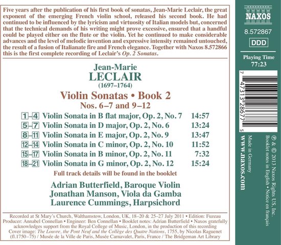 Adrian Butterfield, Jonathan Manson, Laurence Cummings - Leclair ...