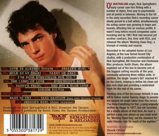 Working Class Dog, Rick Springfield | CD (album) | Muziek | bol