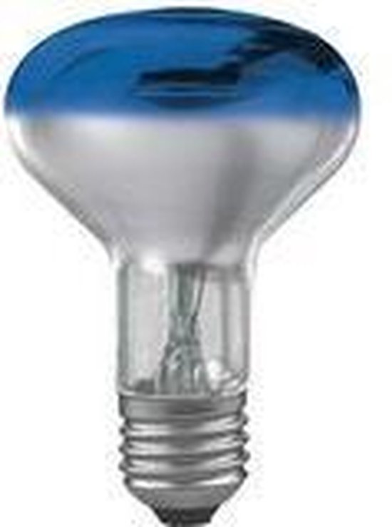 Reflectorlamp R80 60W E27 115mm 80mm blauw. per 10 stuks | bol