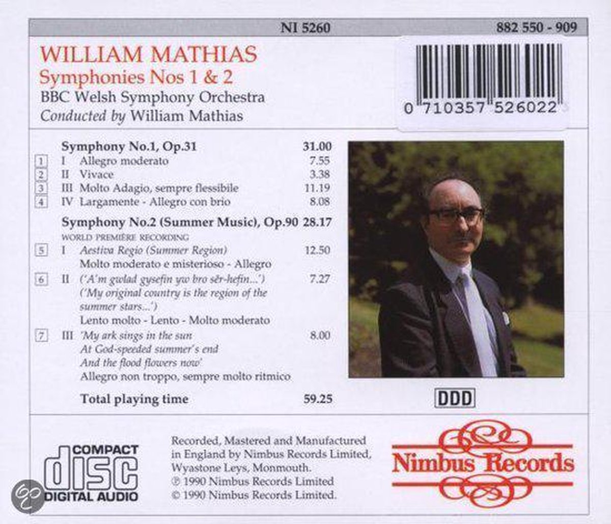 BBC Welsh Symphony Orchestra, Math - Mathias: Symphonies Nos.1 & 2 ...