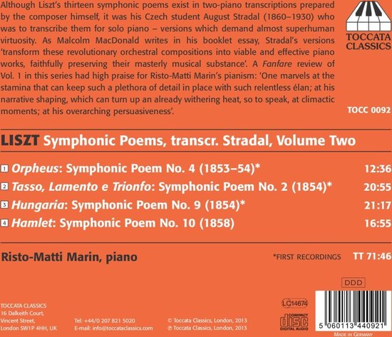 Risto-Matti Marin - Franz Liszt: Complete symphonic poems, transcribed ...