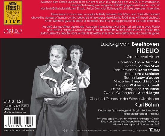 Chor & Orchestra Der Wiener Staatsoper, Karl Böhm - Beethoven: Fidelio (2 CD), Anton... | bol