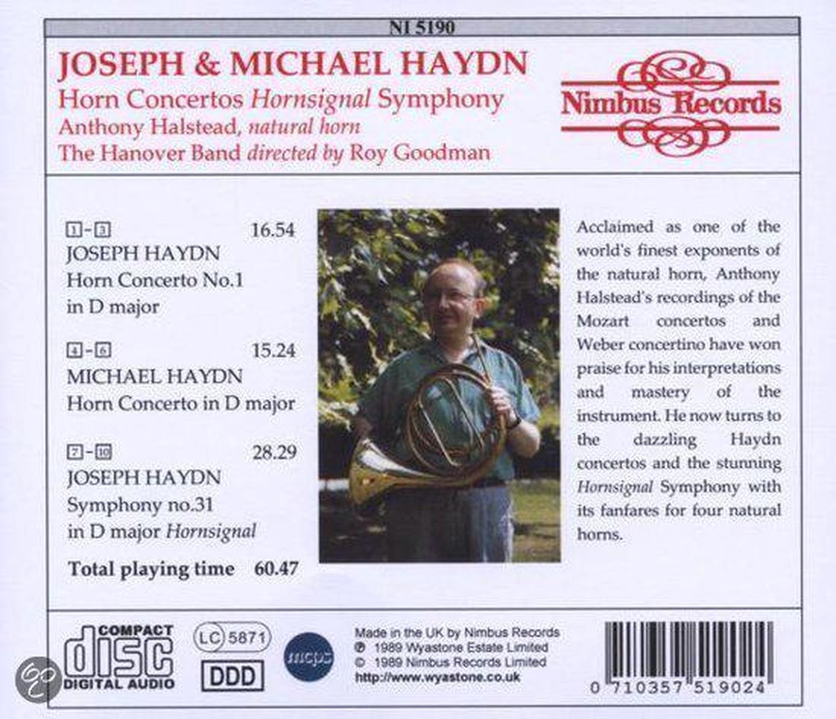 Anthony Halstead, The Hanover Band, Roy Goodman - Haydn: Horn Concertos ...