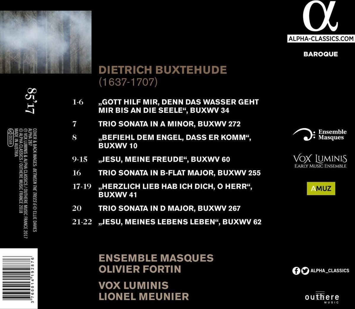 Vox Luminis Lionel Meunier - Ense - Abendmusiken (CD), Olivier Fortin ...