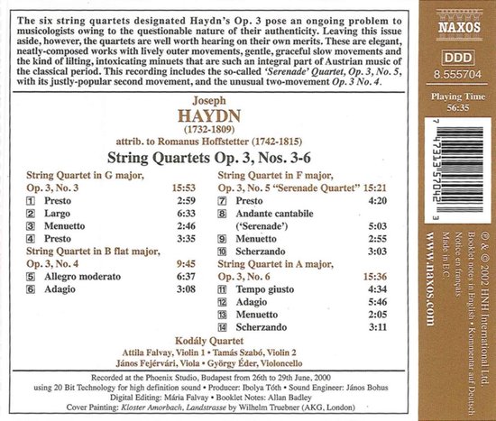 Haydnstring Quartets Op 3 Nos 36, J. Haydn | CD (album) | Muziek | bol.com