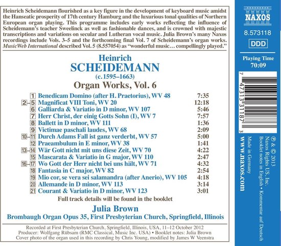 Julia Brown - Scheidemann, Heinrich; Organ Works (CD), Julia Brown ...