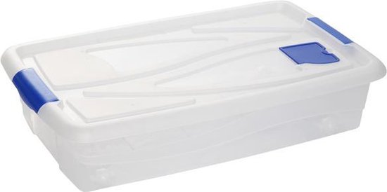 Hega Hogar Box Met Deksel Op Wielen - 42L5 - Transparant Blauw | bol.com