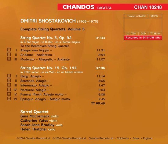 String Quartets 5, Sorrel Quartet | Muziek | bol