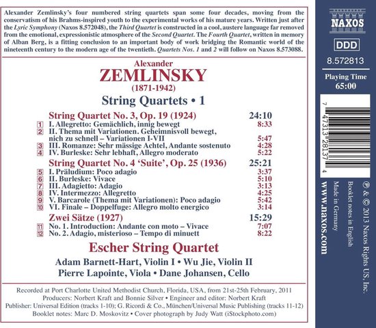 Escher String Quartet - Zemlinsky; String Quartets1 (CD), Escher String Quartet | Muziek | bol