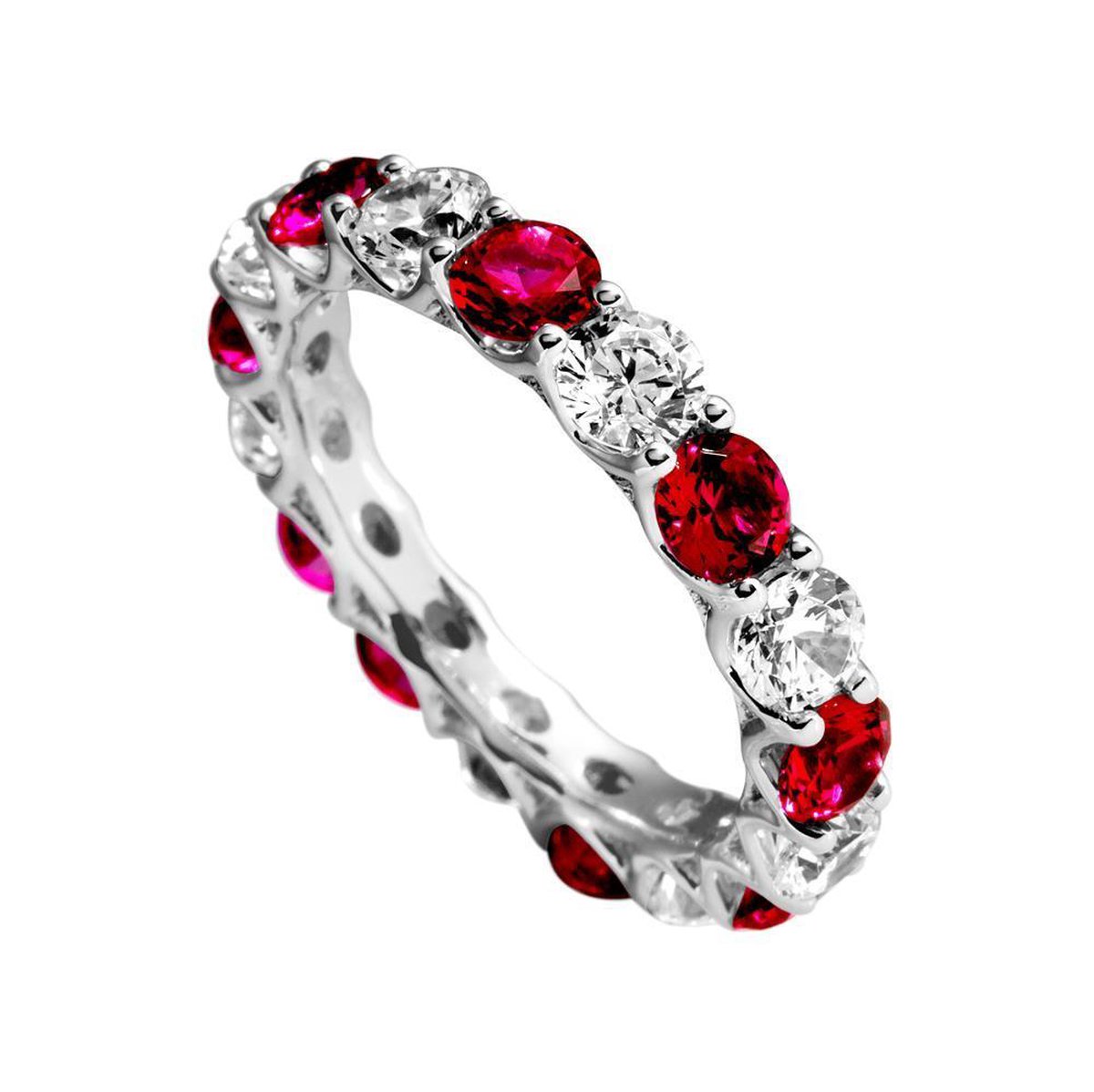 Diamonfire - Zilveren ring met steen Maat 19 - Royal Colors - Zirkonia ...
