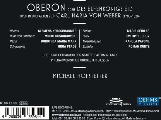 Carl Maria von Weber: Oberon, Michael Hofstetter | CD (album) | Muziek | bol.com