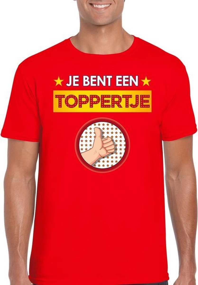Toppers Rood feest shirt - Je bent een toppertje met duim omhoog voor ...