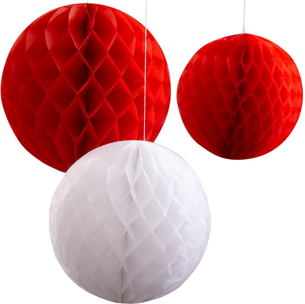 Honeycomb set - Rood & Wit (3 stuks) | bol.com