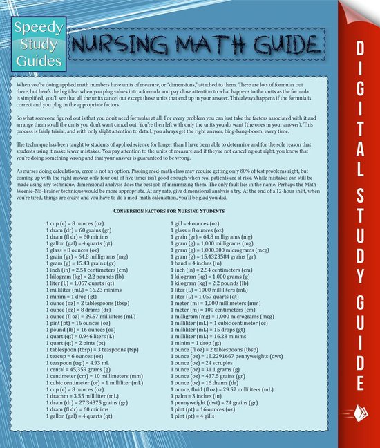 Nursing Math Guide (Speedy Study Guide) (ebook), Speedy Publishing ...