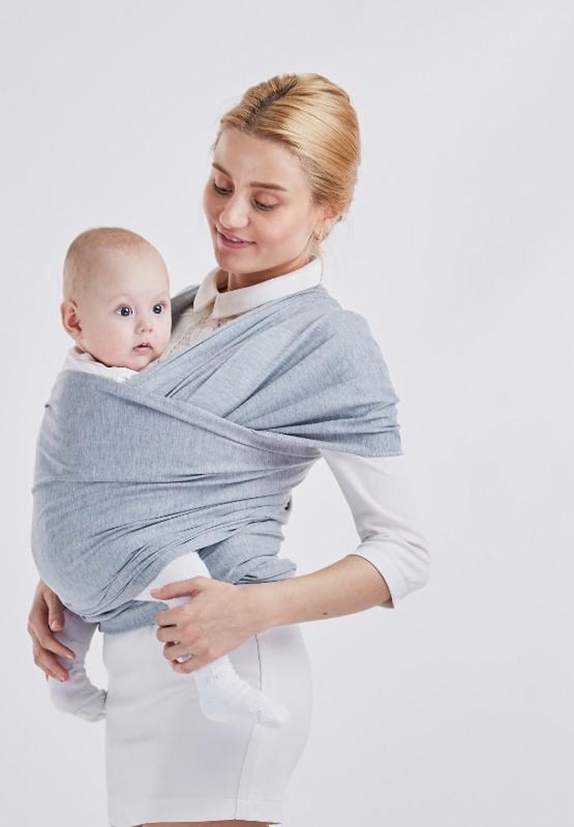 Ergonomische draagdoek lichtgrijs - "Baby mother loves you ...