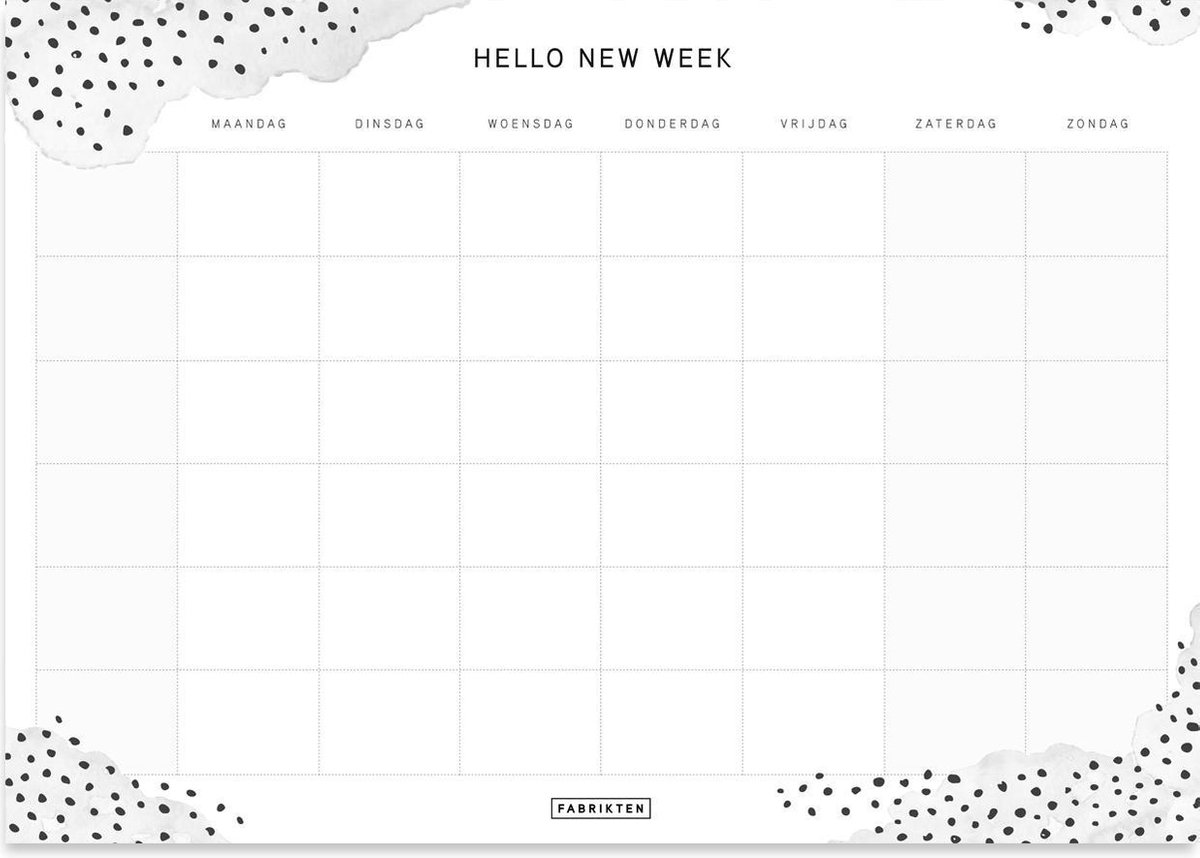 bol.com | Fabrikten Watercolour Weekplanner – A4 – Grijs