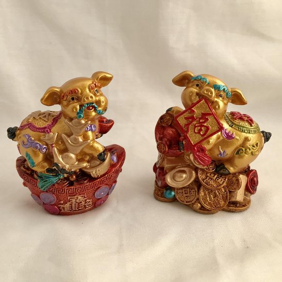 Geluksbrenger ! Feng Shui Varken schat bowl zegen & rijkdom symbool set ...
