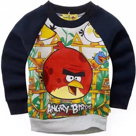 Angry Birds Jongens Sweater - zwart - maat 110 | bol.com