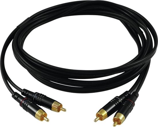 SOMMER CABLE rca audio kabel - tulp kabel - 2x tulp 1m bk Hicon- cinch ...