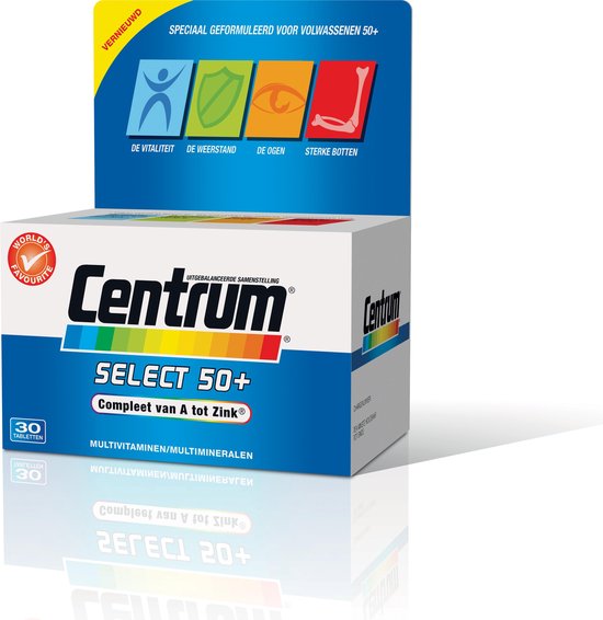 Centrum Select 50+ - 30 Tabletten - Multivitamine | bol.com