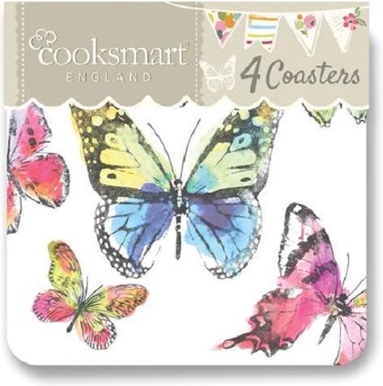 Vlinders Cooksmart Onderzetters - set van 4 stuks - Butterfly | bol.com
