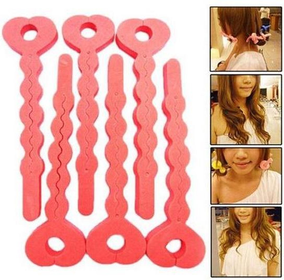 Soft Foam Papillot Softsticks 6 delige set Haarkrullerset - Foam ...