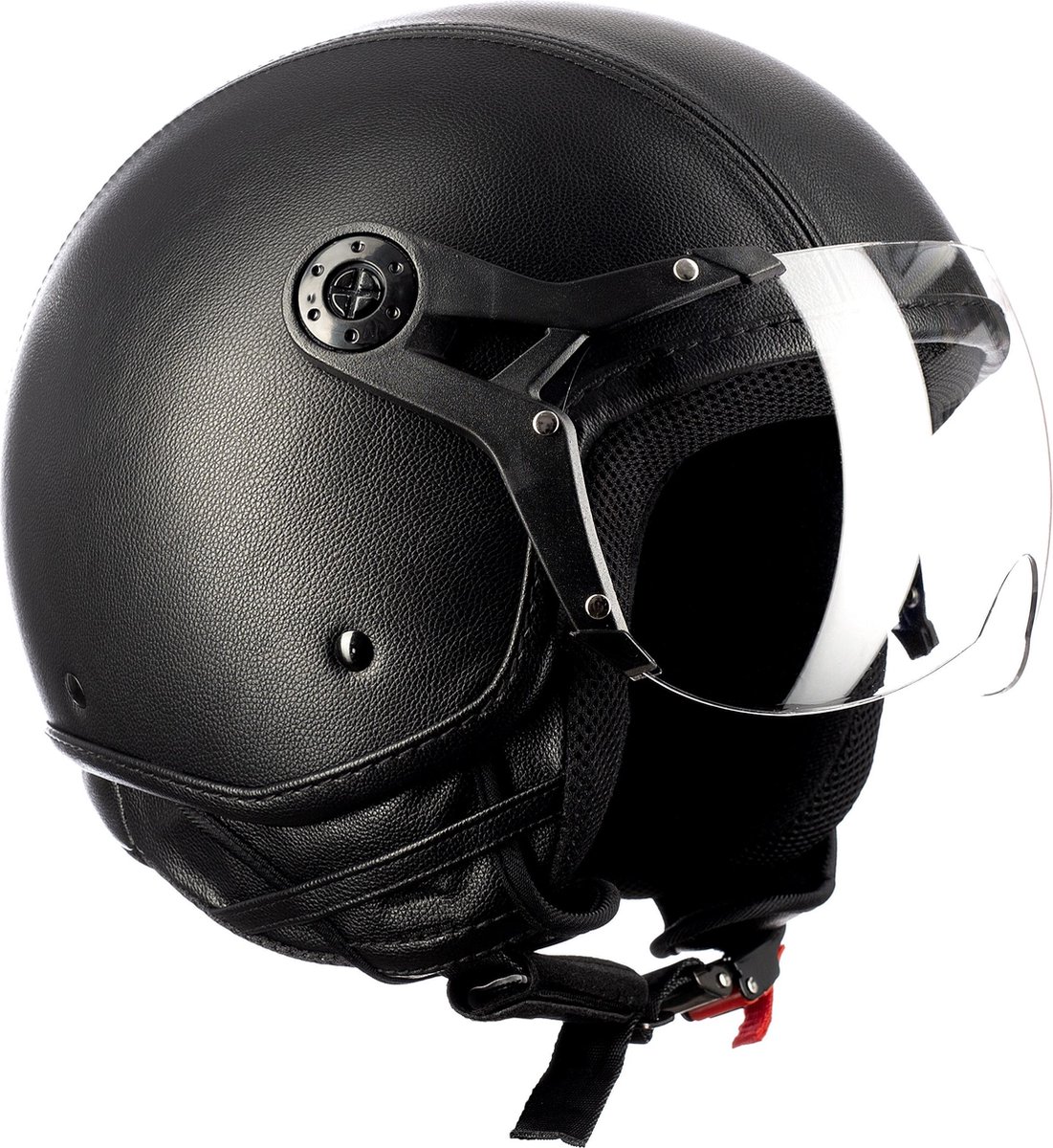 Westt Classic X Leather · Open scooter jethelm Retro leren zwarte ...