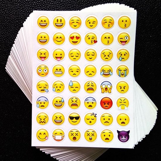Emoji Smiley Stickers - 10 Stickervellen - 480 stickers - De Echte ...