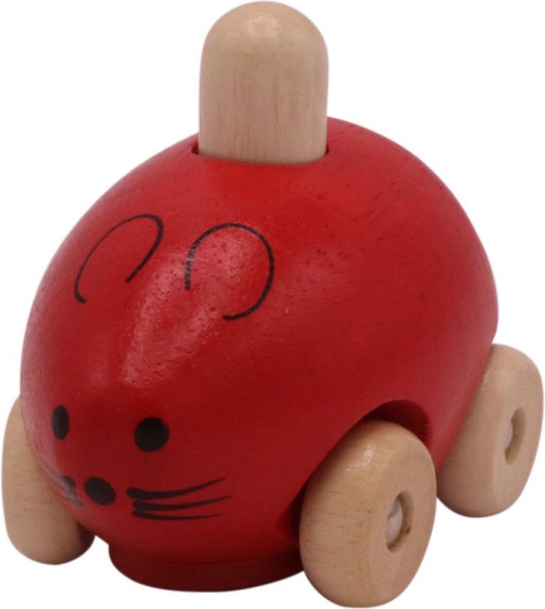 Houten muis met piep | Rood | bol.com