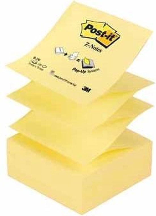 bol.com | Post-it® Z-Notes , Navullingen, Canary Yellow™, 76 x 76 mm ...