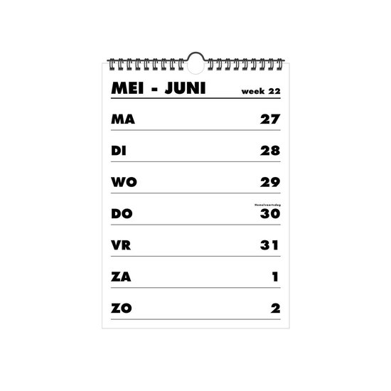 Weekkalender 2019-2020 - schooljaar - 21x29cm - A4 formaat - ringband ...
