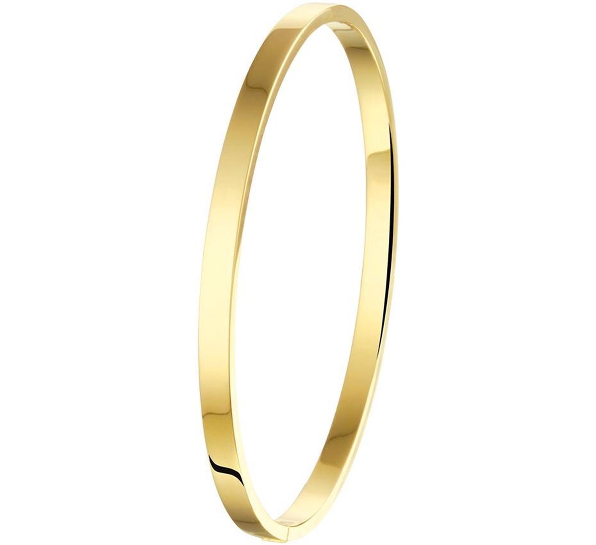Zilgold Bangle Scharnier Massief Vlakke Buis 4 X 60 mm - Geelgoud Met ...