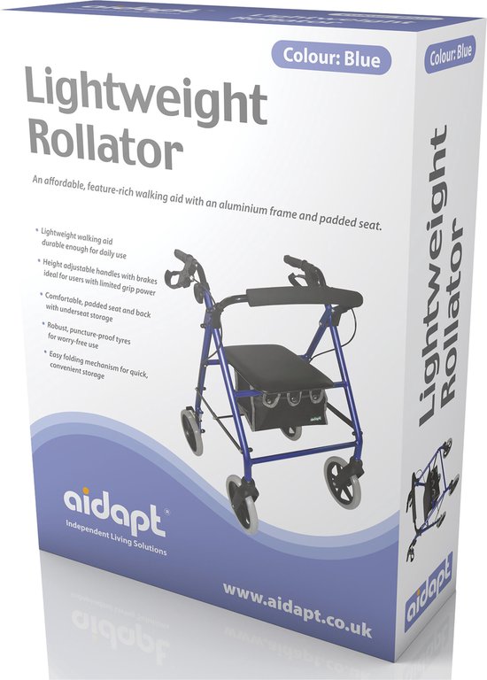 aidapt rollator 4 wielen - blauw | bol.com