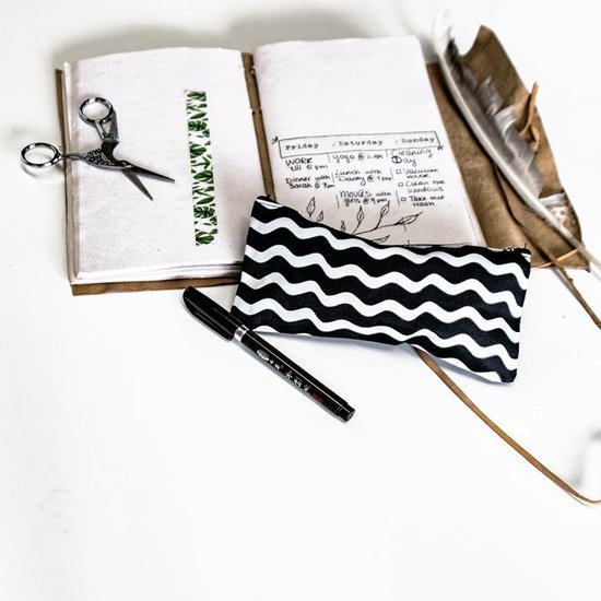 School | Etui Golven Black And White S | Etui Canvas | Etui afneembaar ...