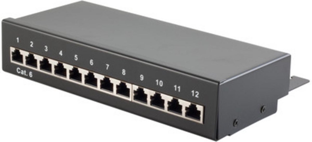 CAT6 Gigabit Desktop Patch Panel 1U met 12 poorten - afgeschermd ...