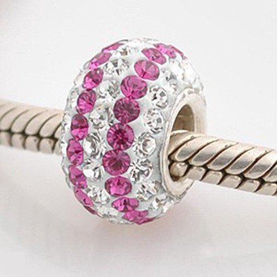 Zilveren bedel met swarovski steentjes | bol.com