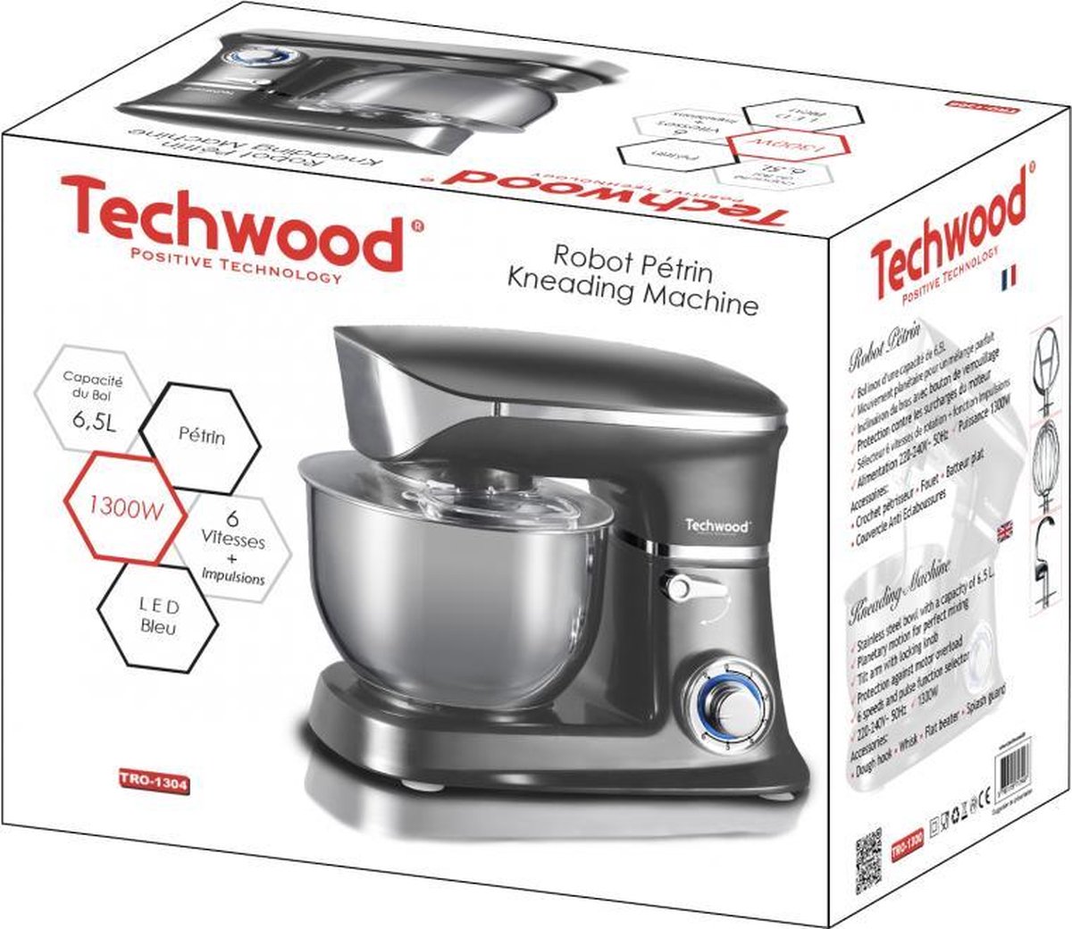 Techwood – Keukenmachine - Staande mixer – 1300 Watt | bol.com