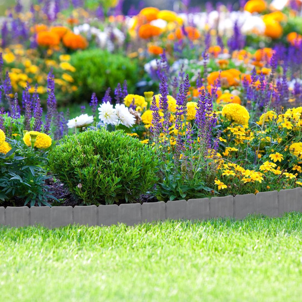 relaxdays grasboorden 10 stuks 250cm opsluiten border, gazon, afsteken ...