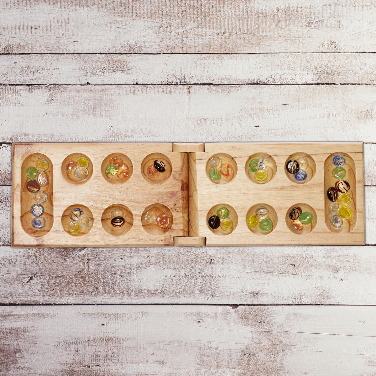 Relaxdays kalaha spel - mancala - mankala - bordspel - bonenspel - hout ...