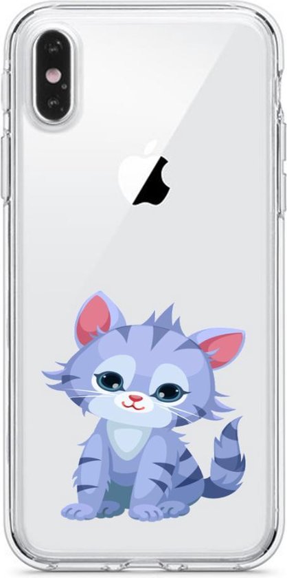 Apple Iphone X / XS Kat siliconen katten hoesje transparant - Lief ...