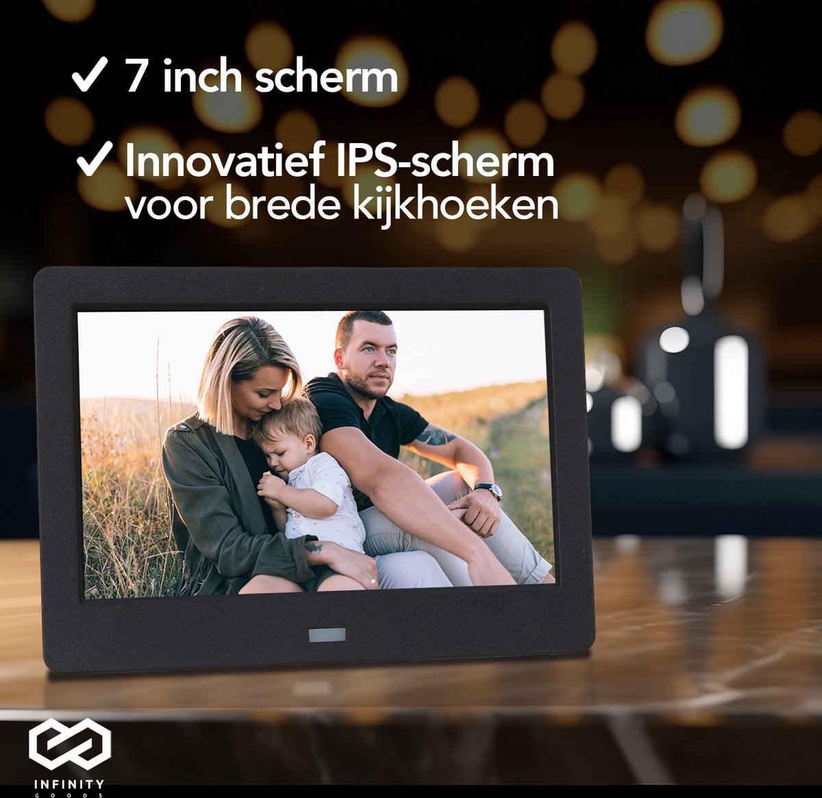 Infinity Goods Digitale Fotolijst - Digitale Fotokader - 7 Inch - HD ...