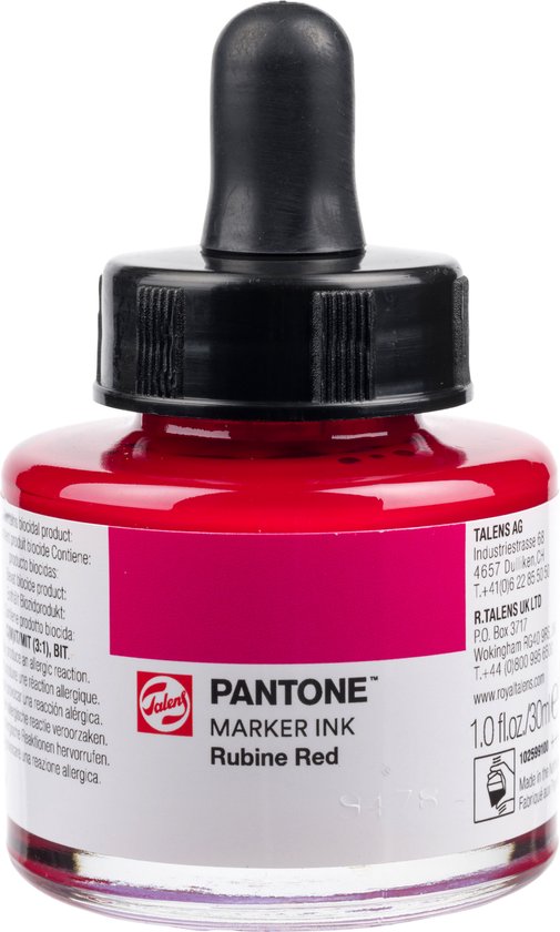 Talens | Pantone marker inkt 30 ml Rubine Red | bol