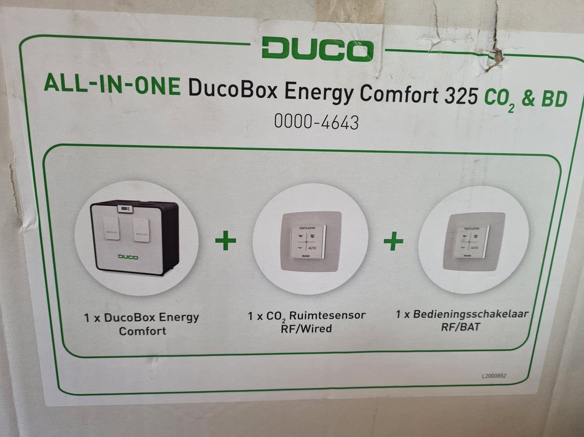 Duco All-in-One DucoBox Energy Comfort D325 WTW woonhuisventilator 0000 ...