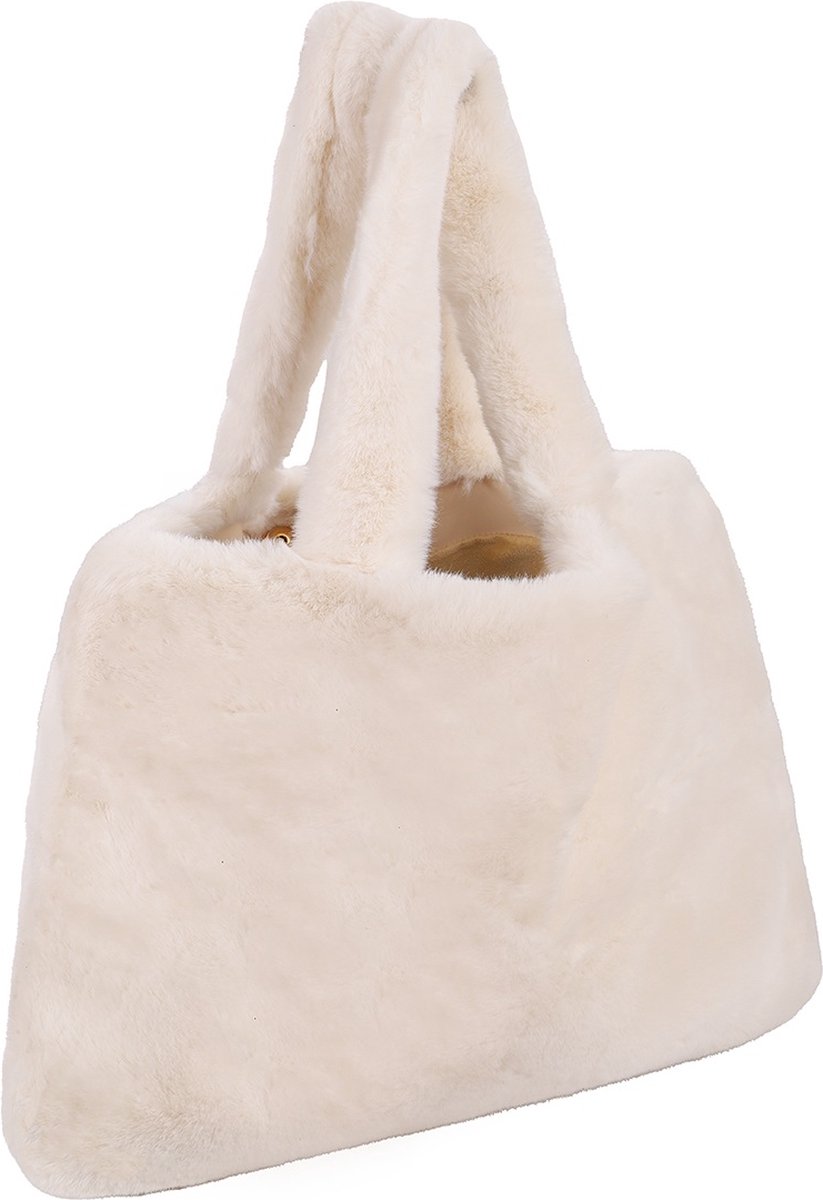 Tas Dames - Fluffy Shopper - 45x33x11 cm - Beige | bol