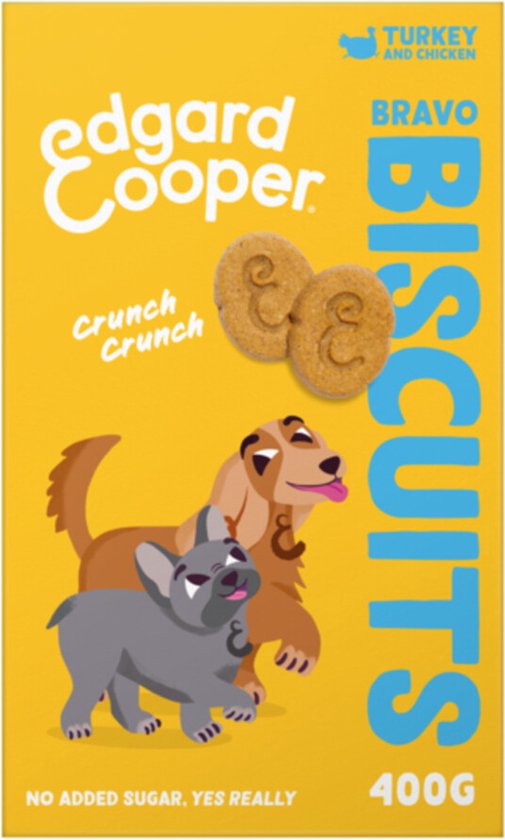 Edgard & Cooper Adult Biscuit Kalkoen & Kip 400 gr | bol